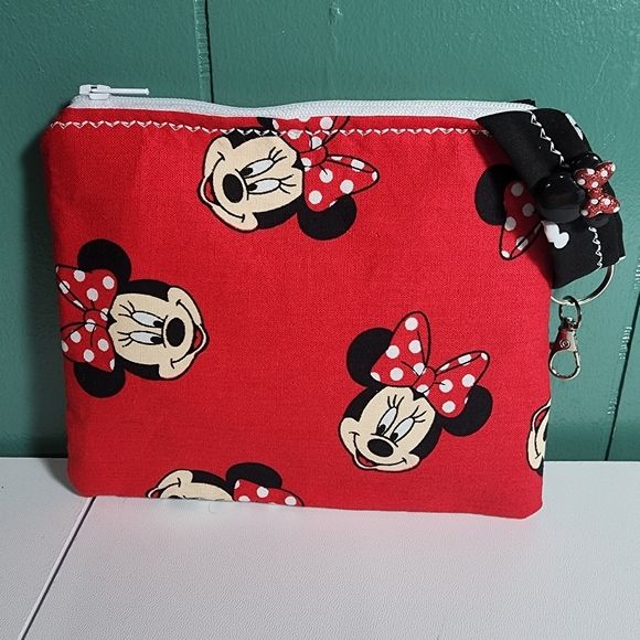 Hand Crafted | Bags | Minnie Mouse Inspired Coin Bag Zipper Pouch ...